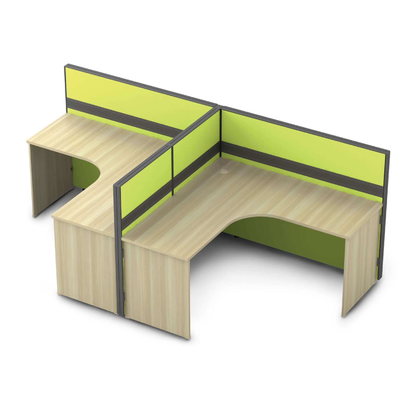 FN60-PL-2 L SHAPE WORKSTATION CLUSTER OF 2 – Furnic