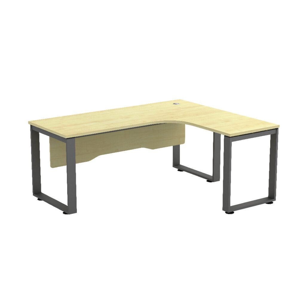 SQ SERIES L SHAPE SUPERIOR COMPACT TABLE WITH WOOD PANEL (O LEG) - Furnic