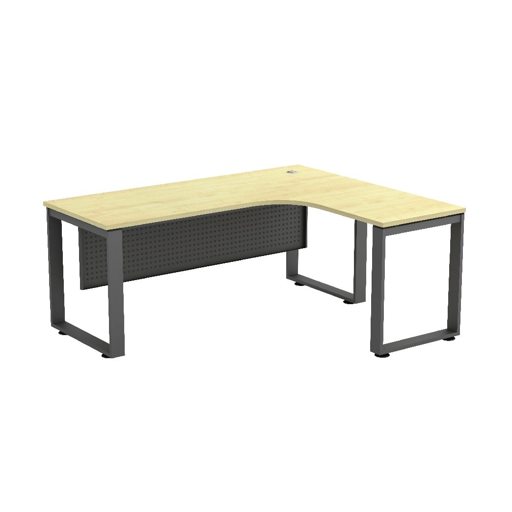 SQ SERIES L SHAPE SUPERIOR COMPACT TABLE WITH METAL PANEL (O LEG) - Furnic