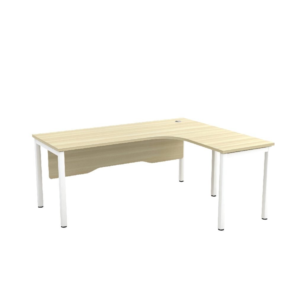 SL55 SERIES L SHAPE SUPERIOR COMPACT TABLE WITH WOOD PANEL (N LEG) - Furnic