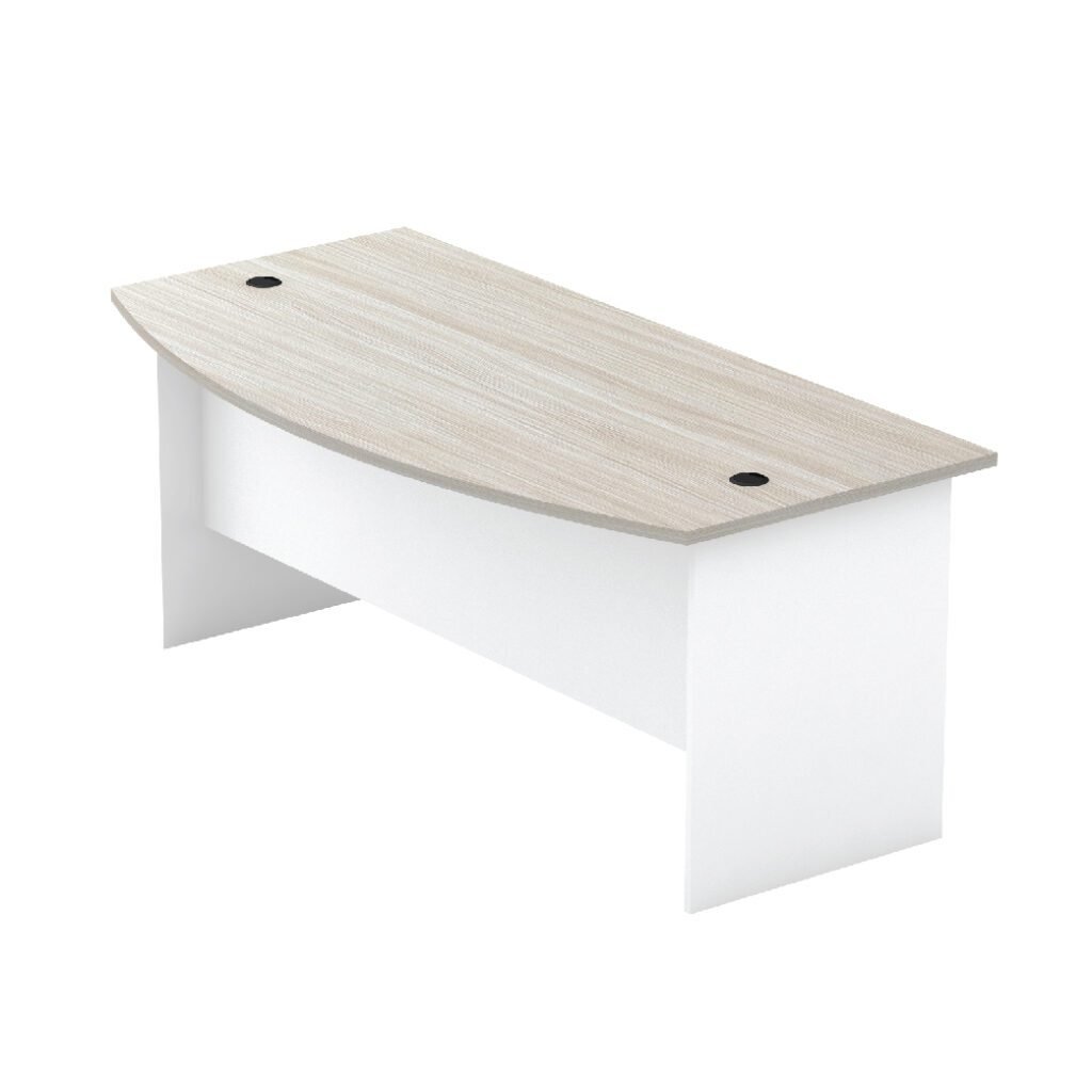 P SERIES EXECUTIVE D-SHAPE TABLE (WHITE WOOD LEG) - Furnic