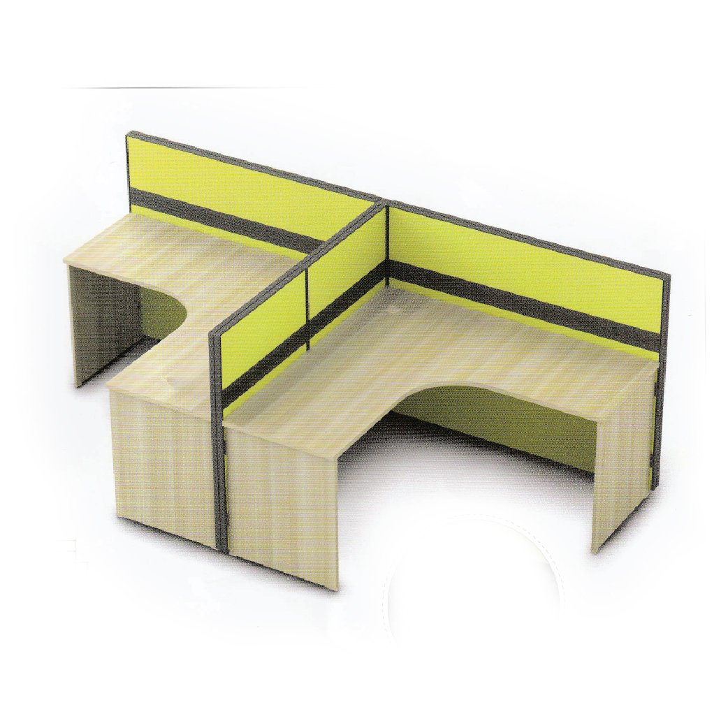 FN60-PL-2 L SHAPE WORKSTATION CLUSTER OF 2 - Furnic