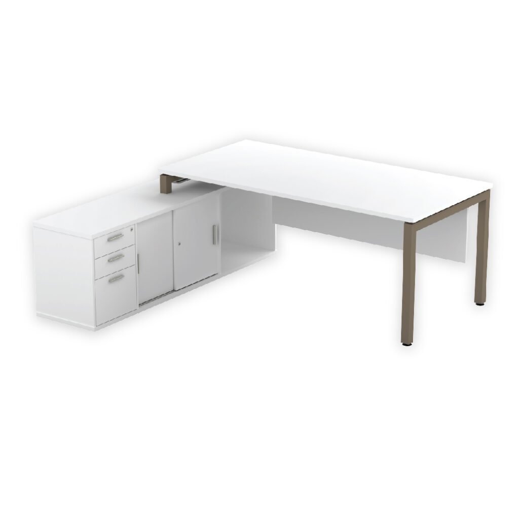 P SERIES HIGH DENSITY WOOD DIRECTOR TABLE SET (WHITE) – Furnic