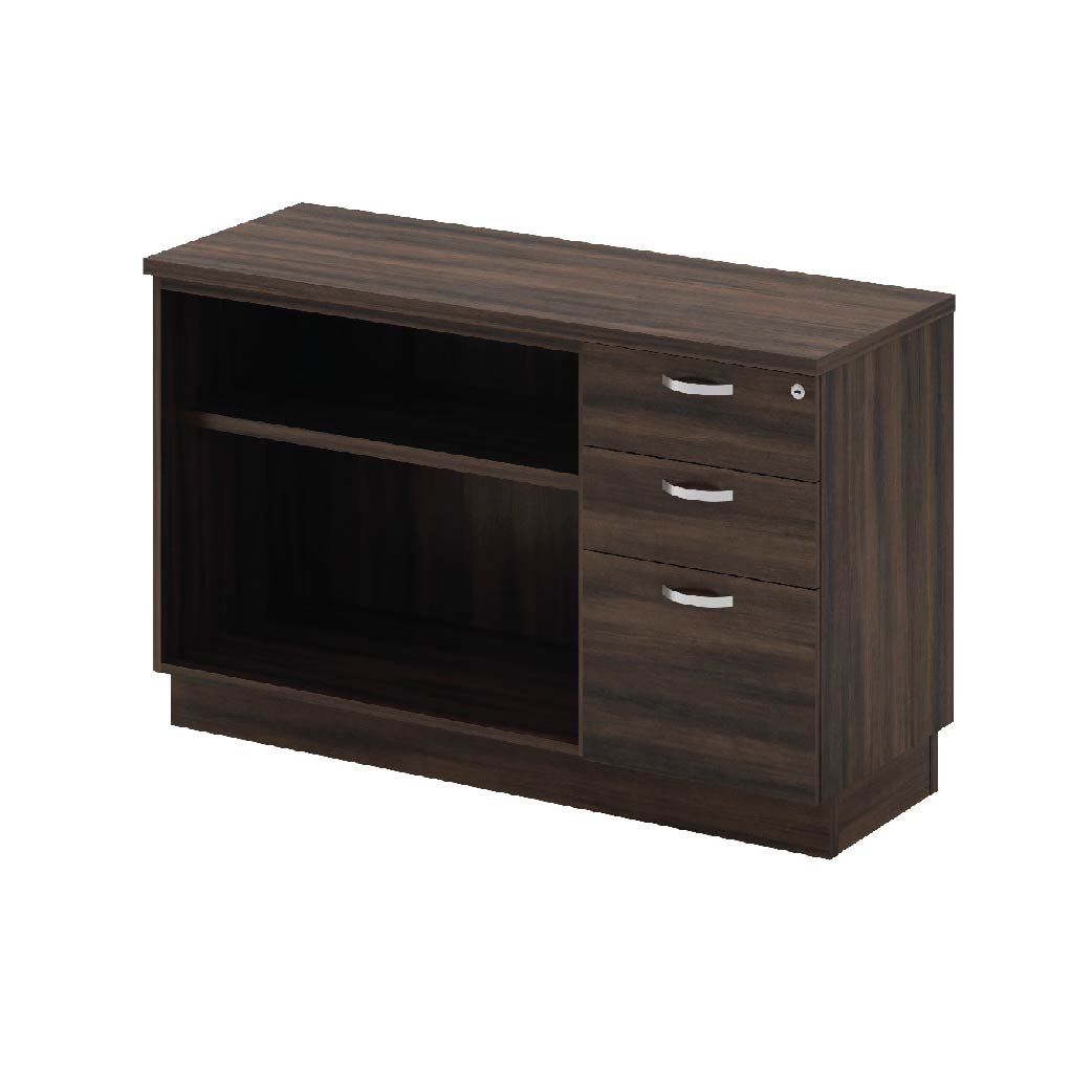 Q SERIES OPEN SHELF + FIXED PEDESTAL SIDE CABINET – Furnic